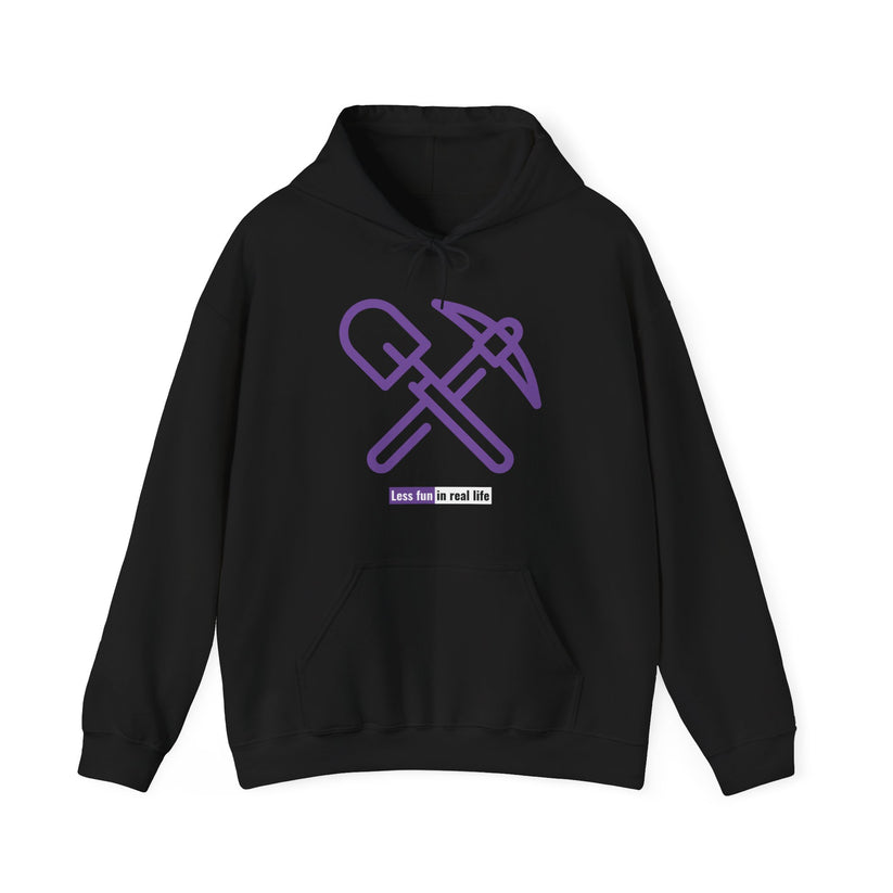 Mining is Less Fun in Real Life Hoodie – Left Handed Wrench