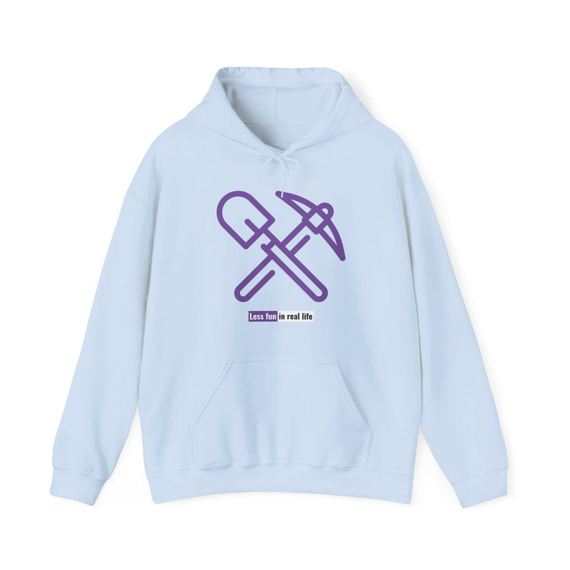 Mining is Less Fun in Real Life Hoodie – Left Handed Wrench
